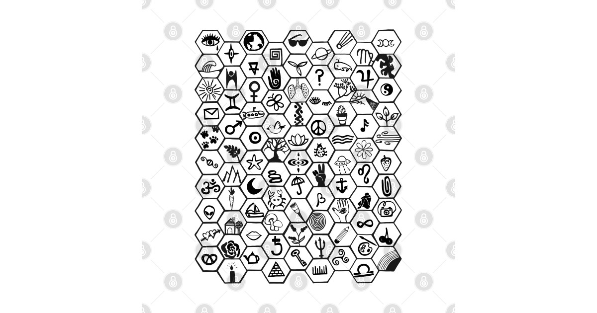 Random Symbols All Over Print - Symbols - T-Shirt | TeePublic