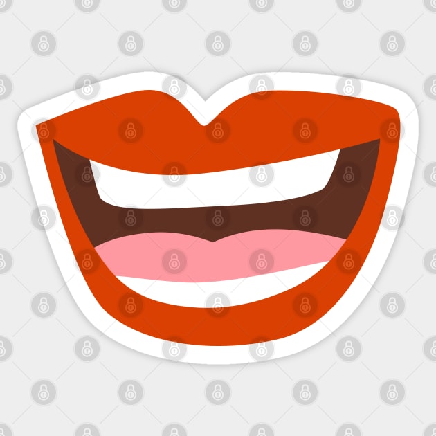 Red lips and big smile - Smile - Sticker | TeePublic