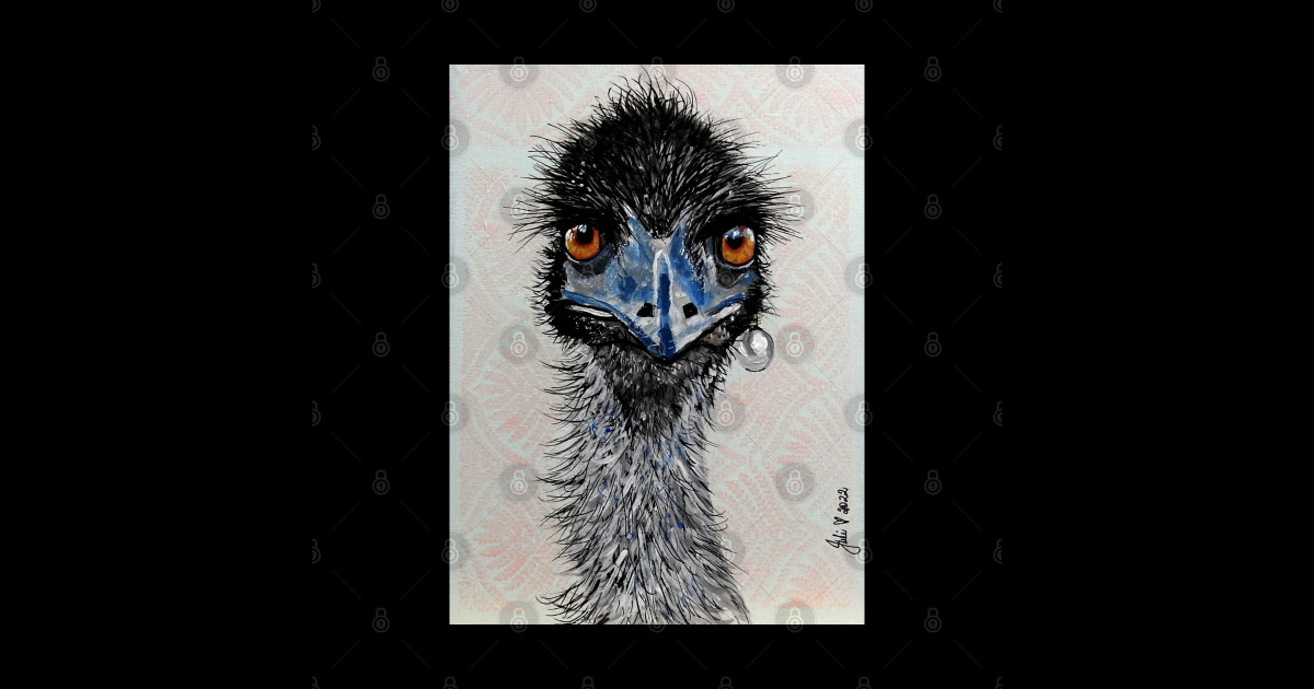 Emu with Pearl Earring - Funny Australian Bird - Emu Emu With Pearl ...