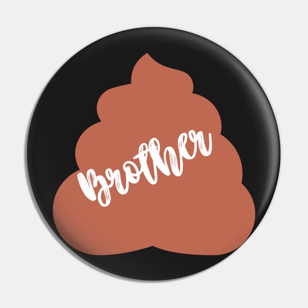 Brother Poop Family Emoji Sticker - Papa - Pin | TeePublic