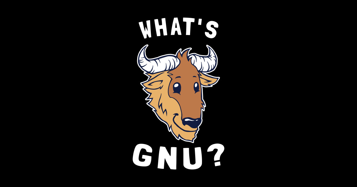 What's Gnu - Gnu - Sticker | TeePublic