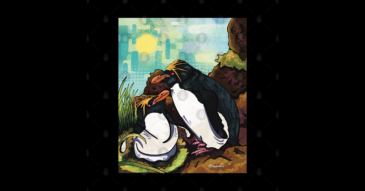 Macaroni Penguin - Bird - Sticker | TeePublic