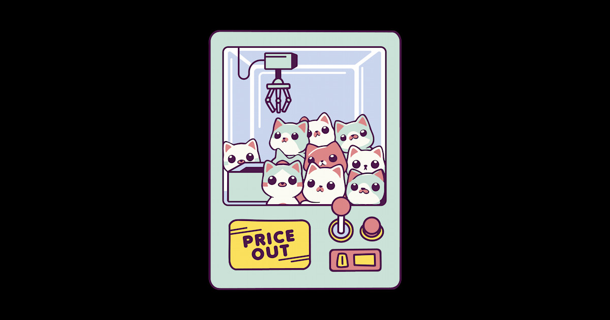 Claw Machine of Cute Cats | 'Prize Out' Fun Art - Claw Machine ...