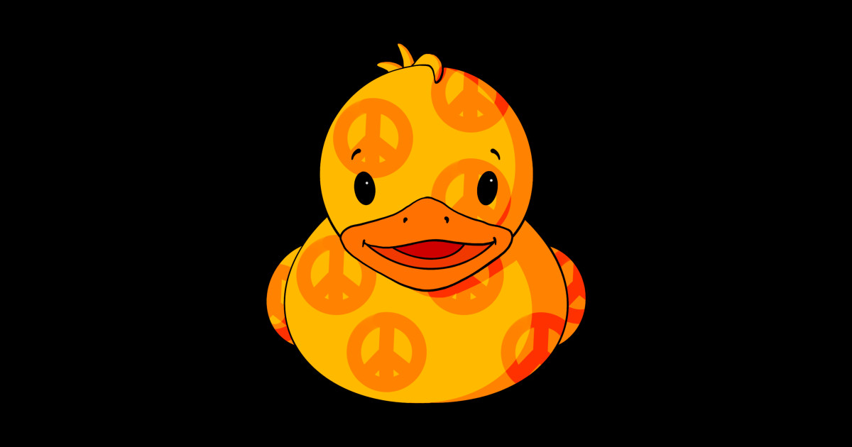 Peace Sign Pattern Rubber Duck - Peace Sign Pattern - Sticker | TeePublic