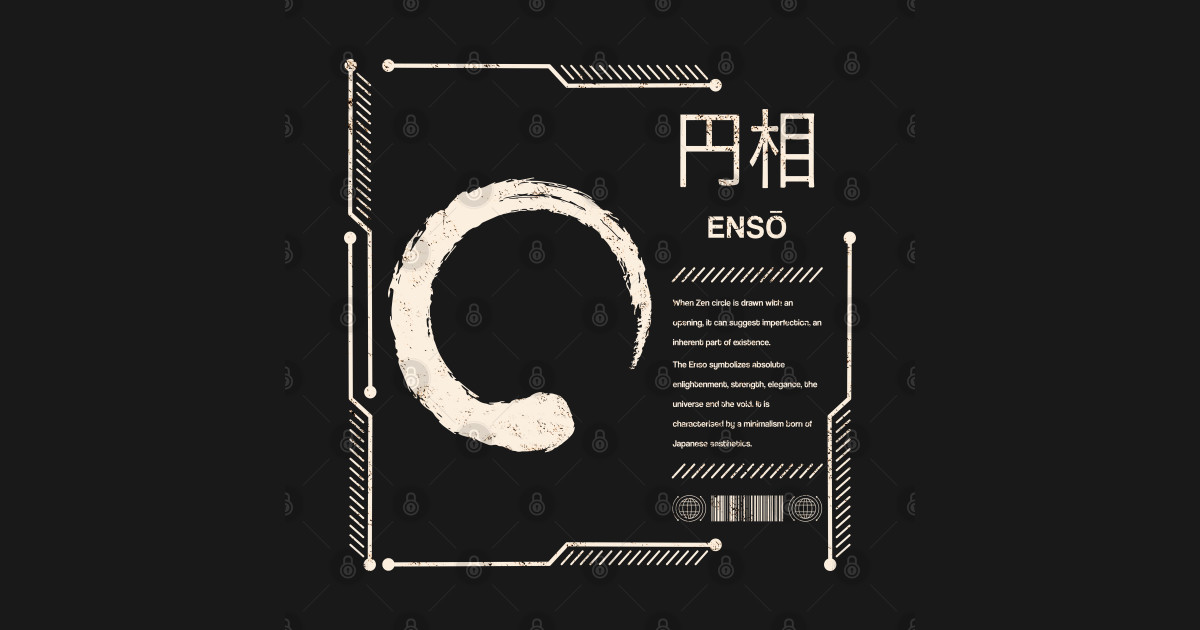Enso Zen Circle Buddhist Japanese Kanji Characters Calligraphy 641 ...