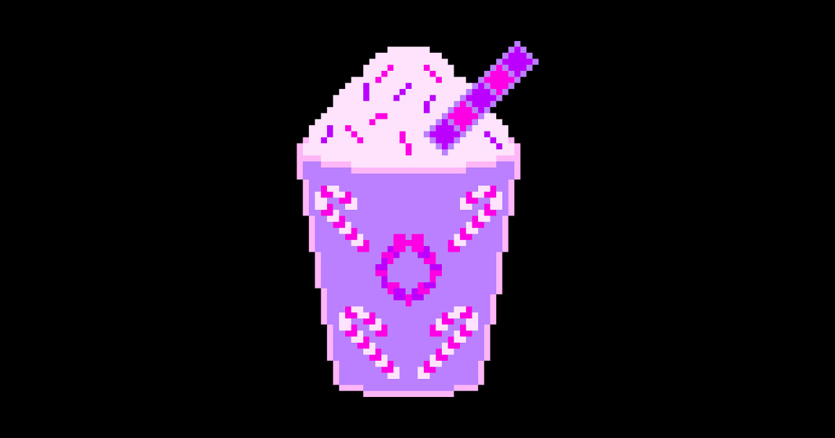 Pixel Candycane Latte - 8 Bit - Sticker | TeePublic