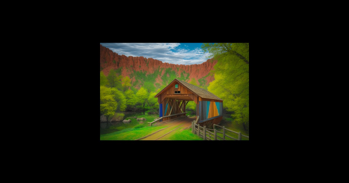 Covered Railroad Bridge - Covered Bridge - Sticker | TeePublic