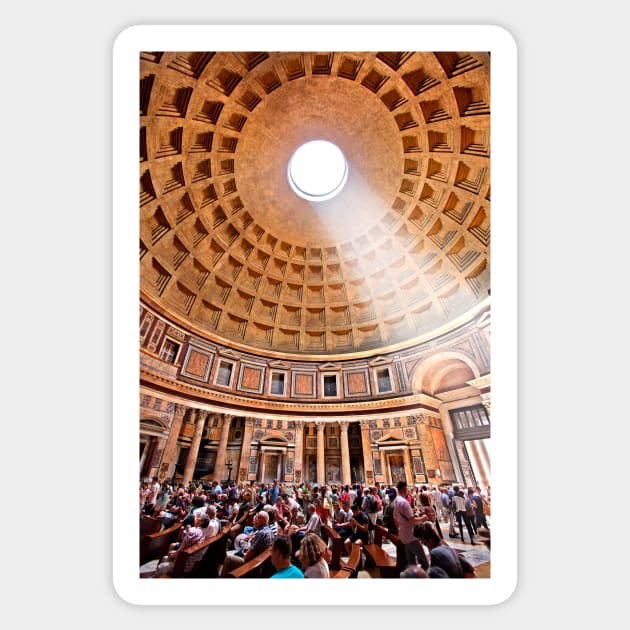 Inside the Pantheon of Rome - Ancient - Sticker | TeePublic