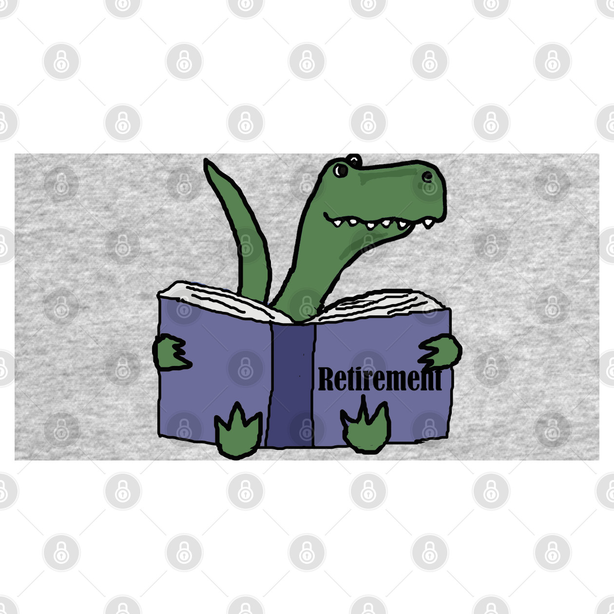 Funky Funny T-Rex Dinosaur Reading Retirement Book - Retirement - T ...