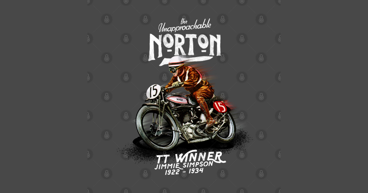 Vintage Norton Motorcycle Racer Jimmie Simpson TT winner MotorManiac ...