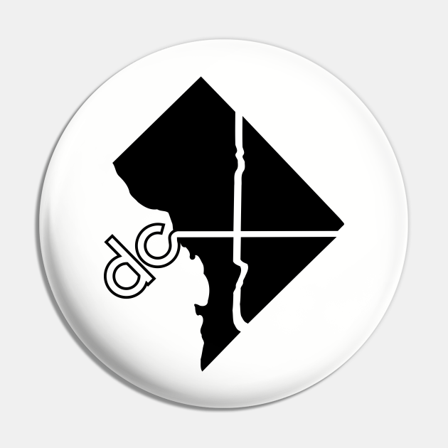 Washington DC Quadrants in Black - Washington Dc Map - Pin | TeePublic