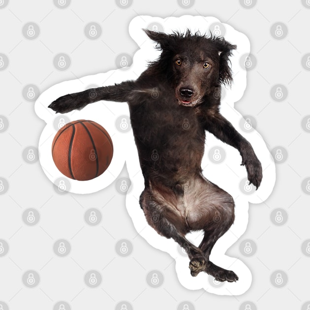 Dog Meme: Dog playing basketball - Dog Meme - Sticker | TeePublic