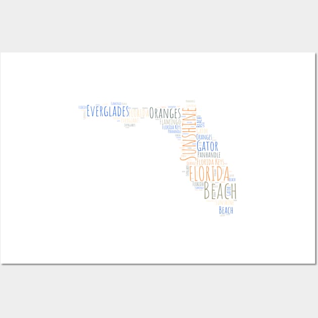 Colorful Florida Map Typography - Janescreations - Posters and Art ...