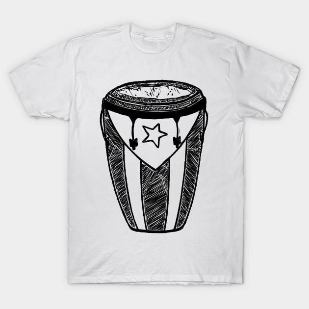Conga Boricua Black - Puerto Rican Flag - T-Shirt | TeePublic