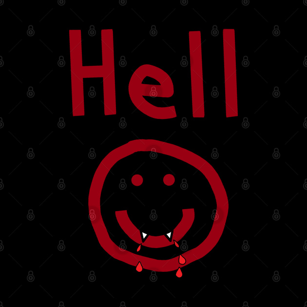 Horror Greeting from Hell with Smiley Face Hello at Halloween ...