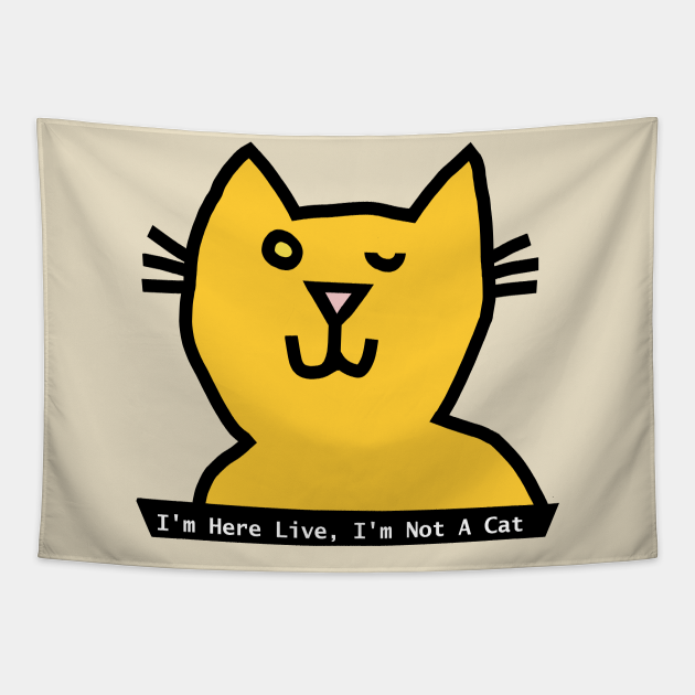 I'm not a cat says meme Cat winking - Meme - Tapestry | TeePublic