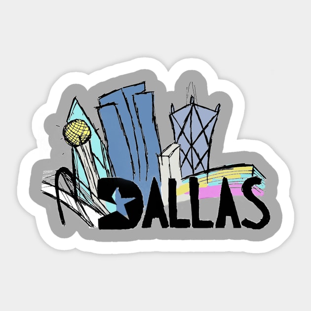 Dallas Skyline - Dallas - Sticker | TeePublic