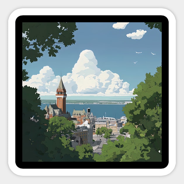 Quebec, Canada | Anime style - Quebec Canada - Sticker | TeePublic