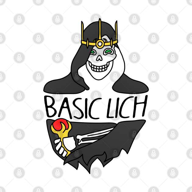 Basic Lich Fantasy Undead Necromancer - Lich - T-Shirt | TeePublic