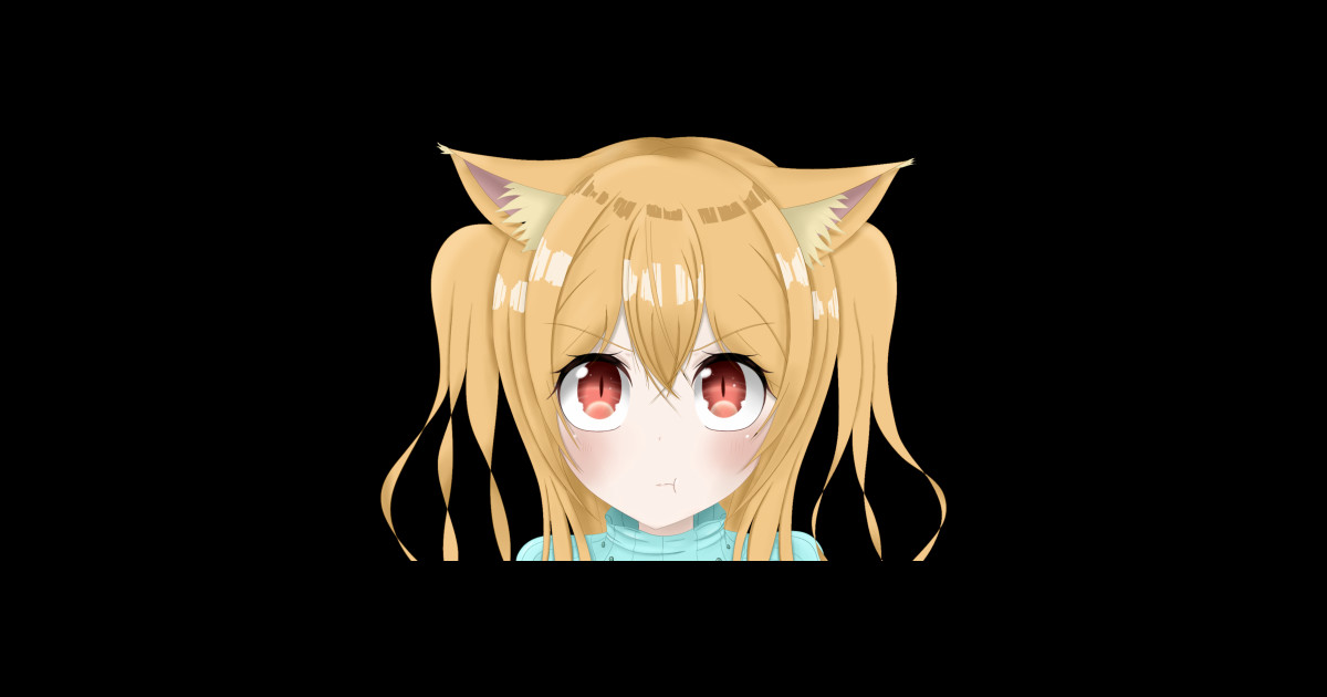 Pouting Anime Cat Girl - Anime - Posters and Art Prints | TeePublic