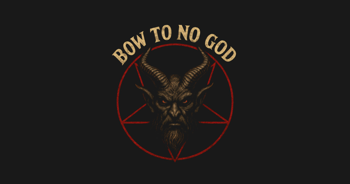 Bow To No God Satanic Goat Head Logo | Gothic Occult Sigil Design ...