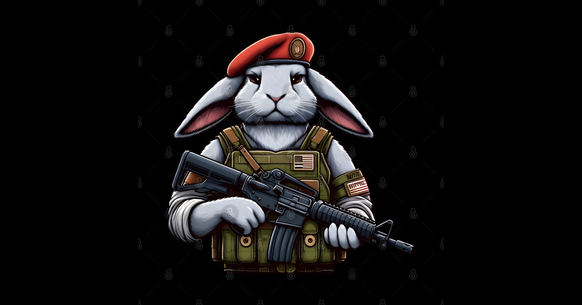 Tactical Rabbit - Rabbit - Sticker | TeePublic