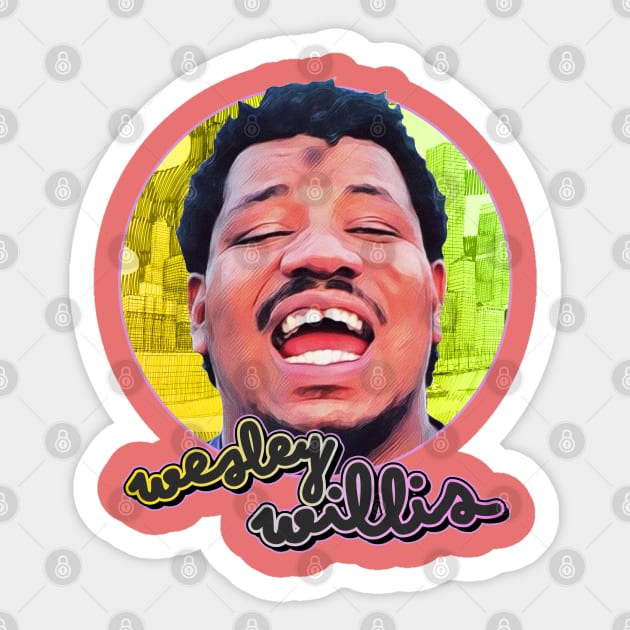 Retro Wesley Willis Visual Tribute - Wesley Willis - Sticker | TeePublic