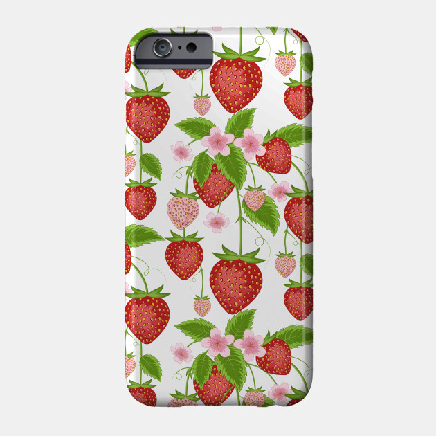 Strawberries Pattern - Strawberries Pattern - Phone Case | TeePublic