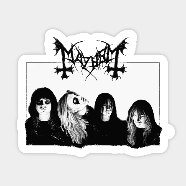 mayhem band - Mayhem Black Metal - Sticker | TeePublic
