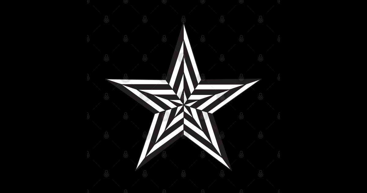 Stars black and white - concentric stars doodle design - Stars ...