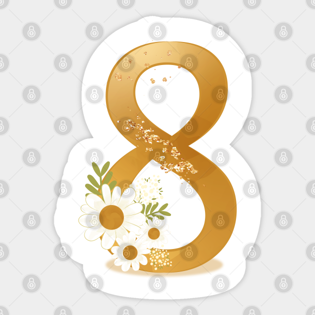 Number 8 - Numbers - Sticker | TeePublic