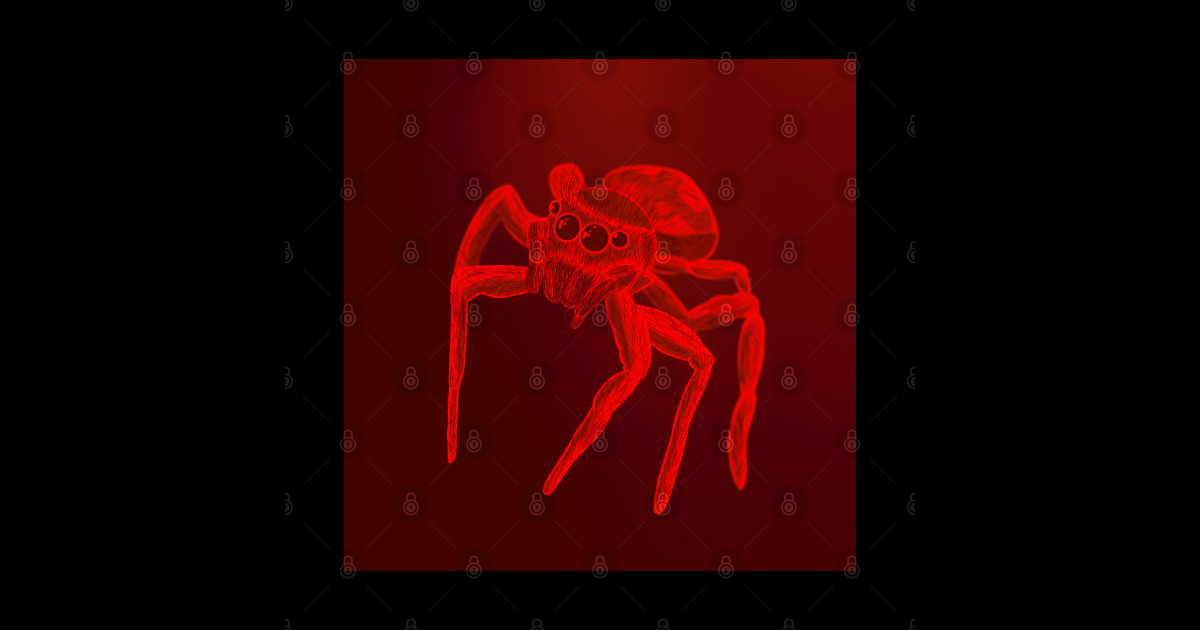 Jumping Spider Drawing V14 (Red 2) - Jumping Spider - Sticker | TeePublic