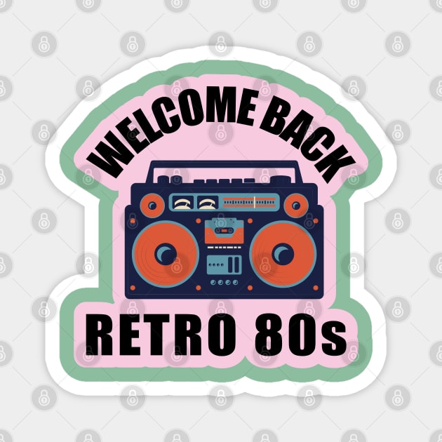 Welcome Back to Retro 80s - 80s Retro - Magnet | TeePublic