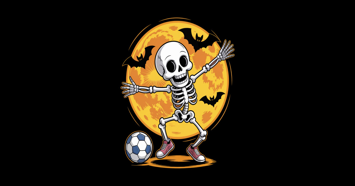 Soccer Skeleton Halloween - Soccer Skeleton Halloween - Sticker | TeePublic