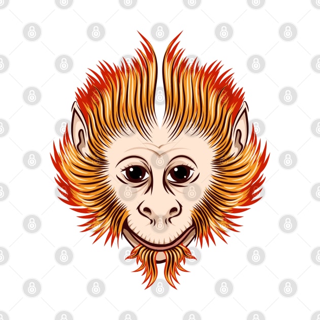 Fire Monkey Face - Culture - T-Shirt | TeePublic