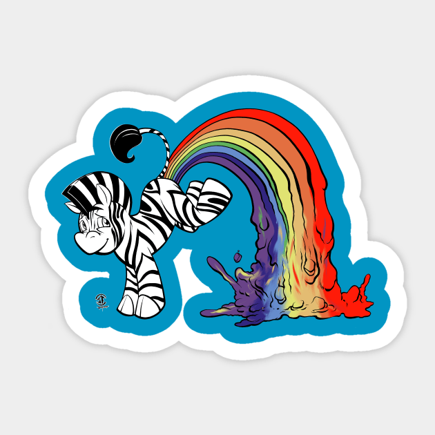 Zebra Pooping Rainbows - Cute Animals - Sticker | TeePublic