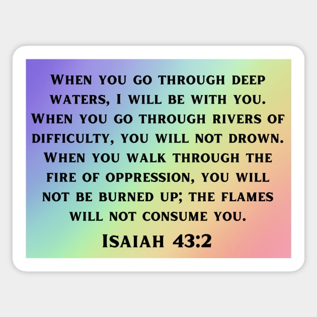 Bible Verse Isaiah 43:2 - Isaiah 43 2 - Sticker | TeePublic
