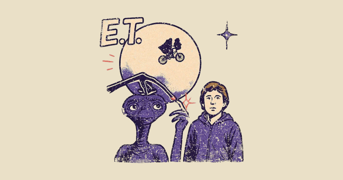 E.T. The Extra-Terrestrial 1982 Bootleg Vintage Fan Art - Et - T-Shirt ...