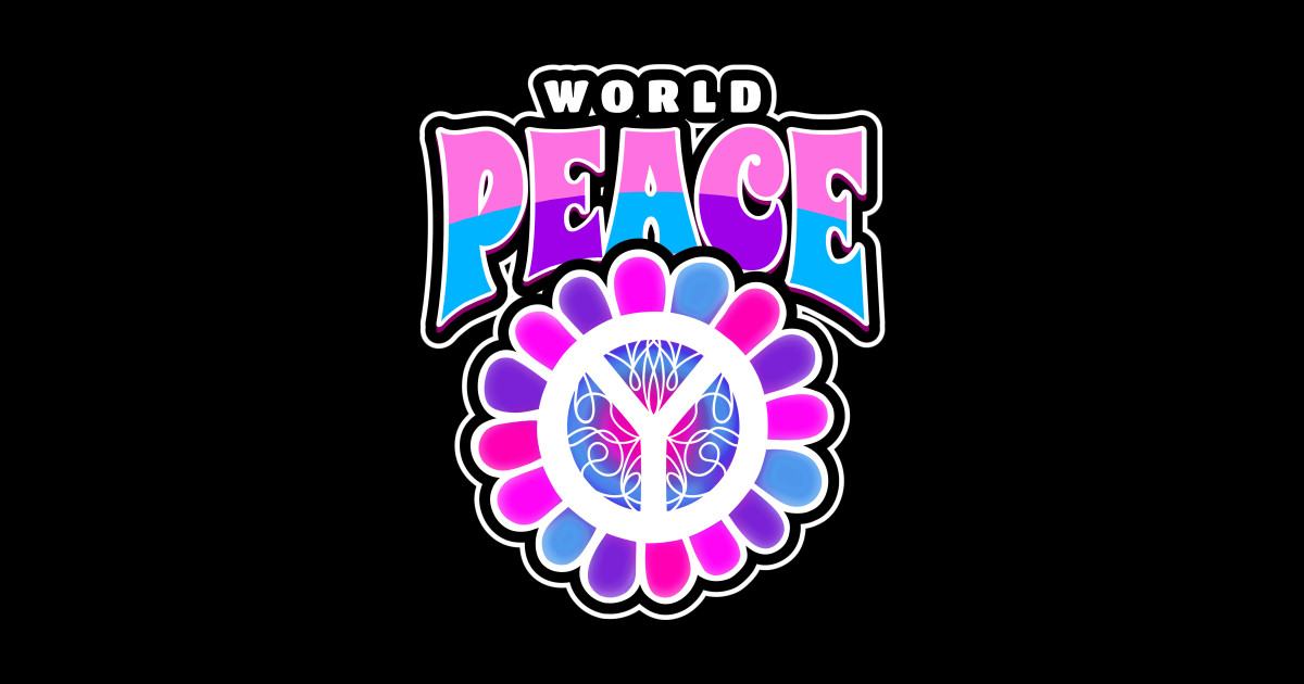 World Peace Sign, 70S Style - World Peace - Sticker | TeePublic