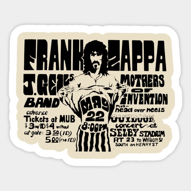 Retro zappa poster vintage - Frank Zappa - Sticker | TeePublic