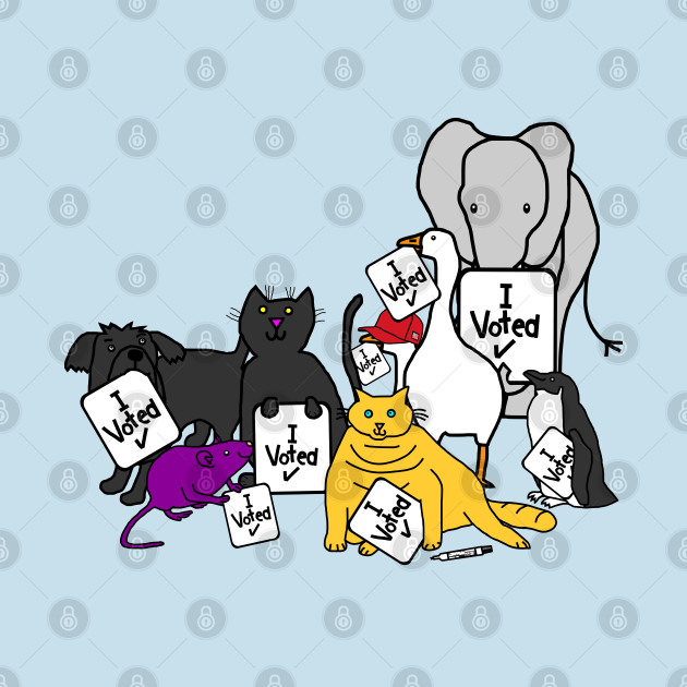 Animals Vote with Voted Signs - Vote - Kids T-Shirt | TeePublic