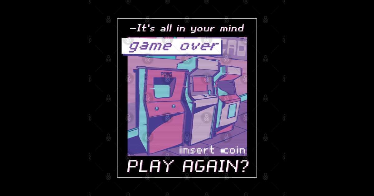 Vaporwave Arcade Quote T-shirt - Arcade - Sticker | TeePublic