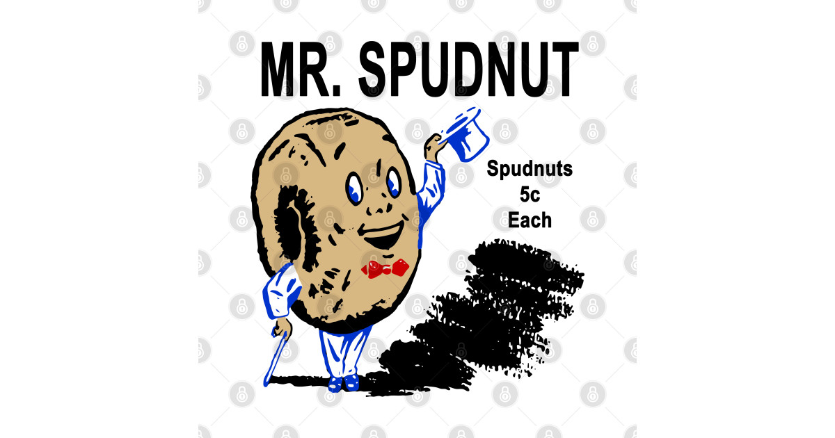 Mr. Spudnut. Mascot. Spudnuts Donuts - Spudnuts - Sticker | TeePublic