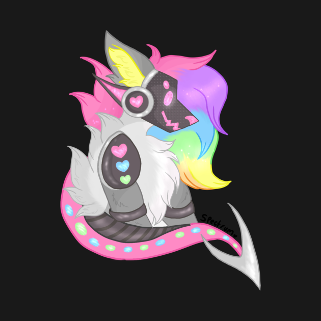 Rainbow protogen - Furry - T-Shirt | TeePublic