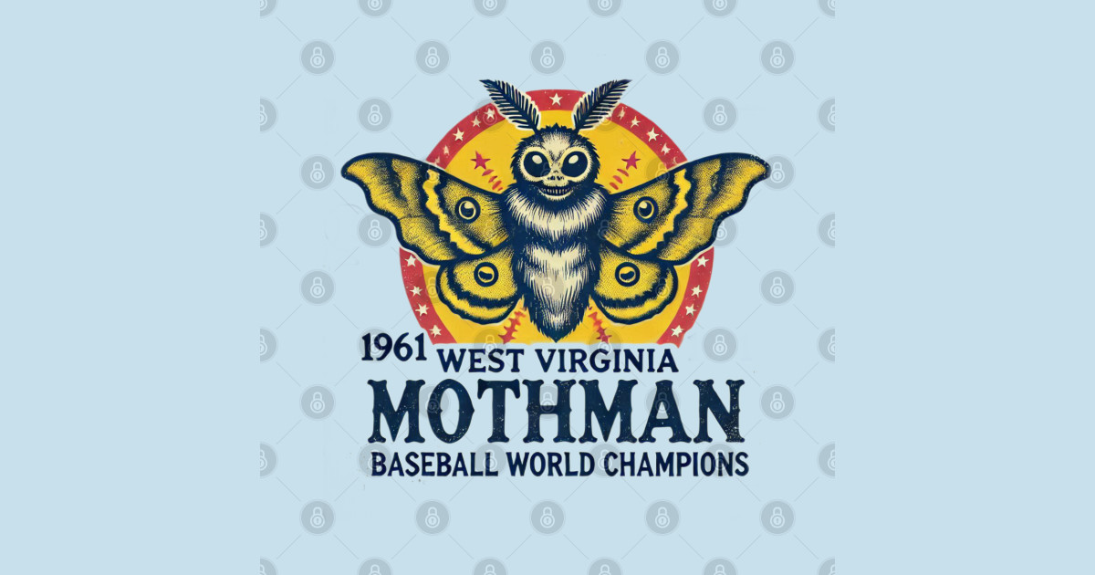 1961 West Virginia mothman baseball team - Mothman - T-Shirt | TeePublic