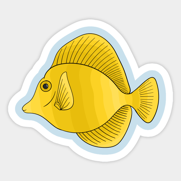 Yellow tang fish cartoon illustration - Yellow Tang Fish Cartoon ...