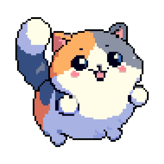 Flying Meow Pixel Art - Cat - T-Shirt | TeePublic