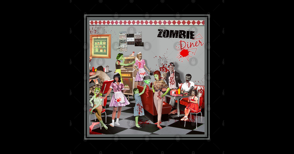 Zombie Diner - Zombie Movies - Sticker | TeePublic