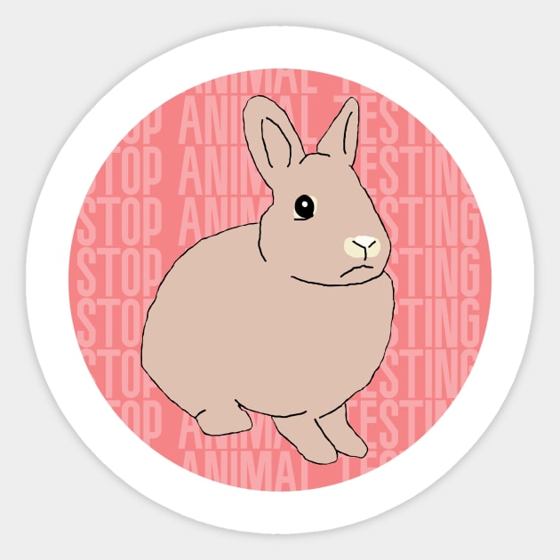 Stop Animal Testing Rabbit - No Animal Testing - Sticker | TeePublic