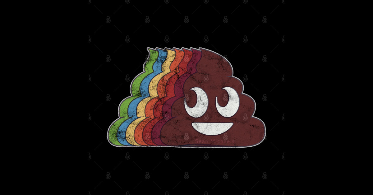 Retro style poop emoji - Poop Emoji - Sticker | TeePublic